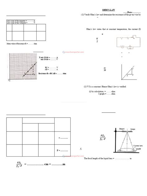 Hssrptr Plus Two Physics Practicals 2022 23 Pdf Voltage Electrical Resistance And