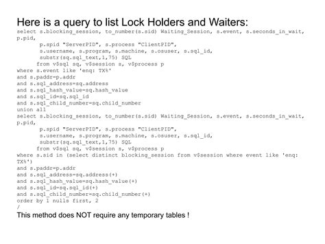 Oracle Diagnostics Locks And Lock Trees Pdf