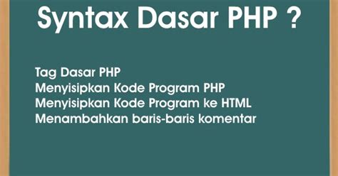 Learn And Try Contoh Syntax Php