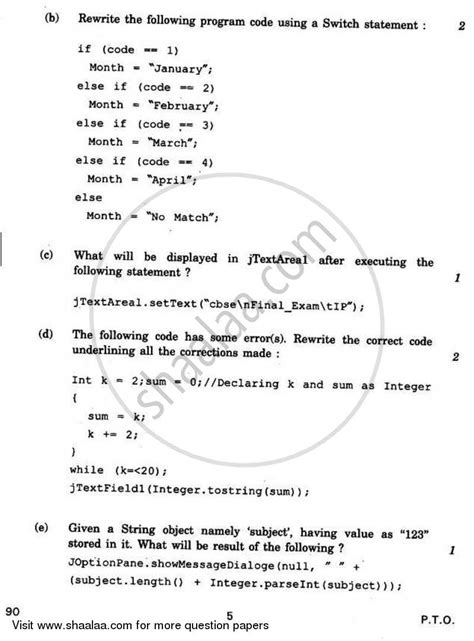 Informatics Practices 2010 2011 Commerce English Medium Class 12 Set