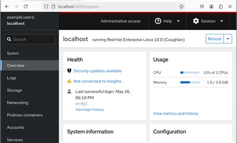 chapter 1 getting started with the rhel web console managing systems in the rhel web console