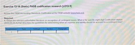 Solved Access The FASB Accounting Standards Codification At Chegg Com
