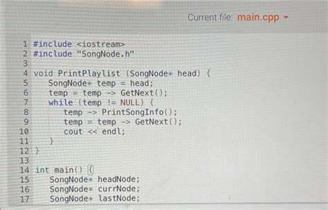Given Main0 Complete The Songnode Class To Include