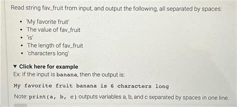 Solved Read String Favfruit From Input And Output The