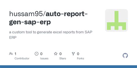 GitHub Hussam95 Auto Report Gen Sap Erp A Custom Tool To Generate Excel Reports From SAP ERP