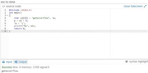 Programming In C Programming Output