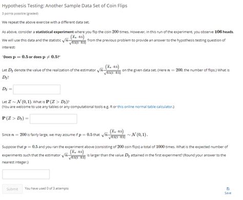 Solved Hypothesis Testing Another Sample Data Set Of Coin
