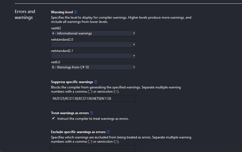 Project Setting Treat Warnings As Errors Fails Compilation · Issue