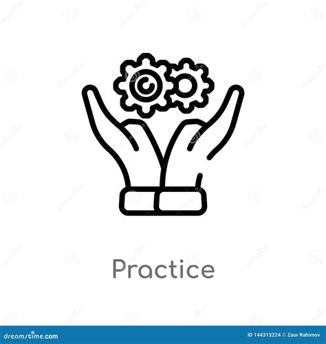 Outline Practice Vector Icon Isolated Black Simple Line Element