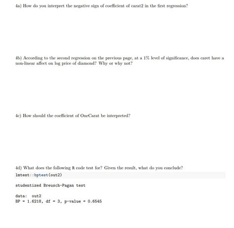 Question 4 4 Points Diamonds The Diamonds Dataset