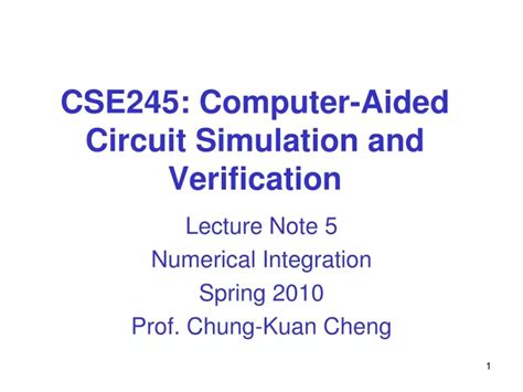 Ppt Cse245 Computer Aided Circuit Simulation And Verification Powerpoint Presentation Id