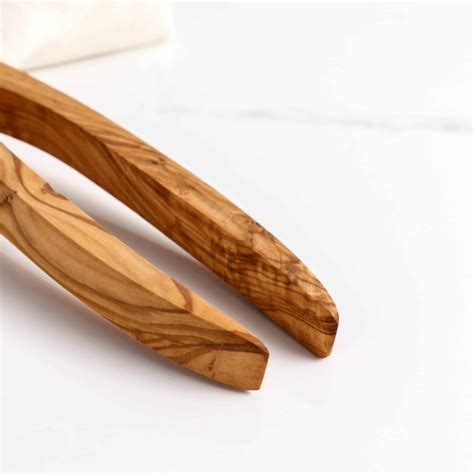 Handmade Olive Wooden Salad Tongs Artisraw