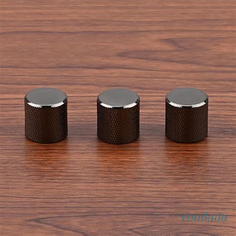 Yoo 3 Pcs Electric Guitar Bass Knob Volume Tone Dome Control Knob Metal