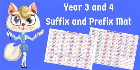 Year 3 And Year 4 Suffix And Prefix Word Mat The Mum Educates