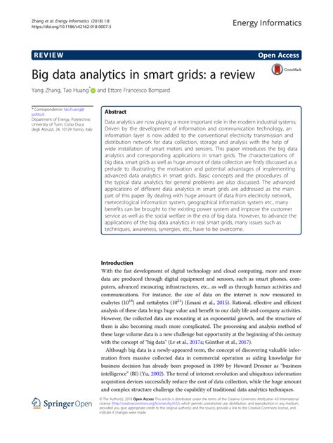 PDF Big Data Analytics In Smart Grids A Review
