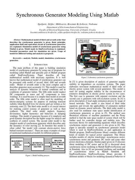 Synchronous Generator Modeling Using Matlab Pdf Electric Generator