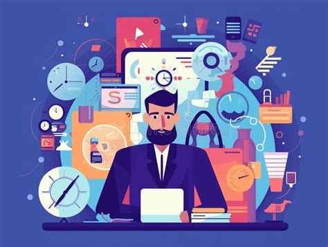 Generative Ai Multitasking Successful Businessman Stock Illustration Illustration Of