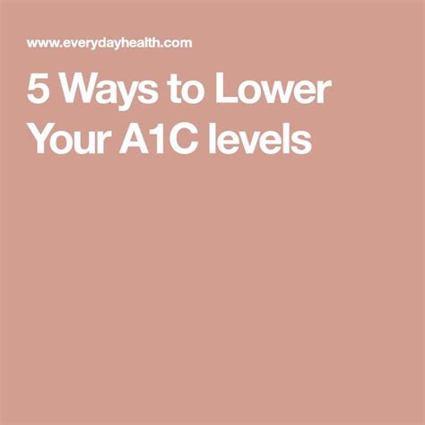 Ways To Lower Your A1C