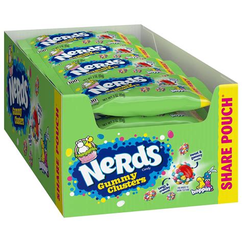 Nerds Hoppin Gummy Clusters Springtime Easter Candy 3 Oz Sharepack Pack Of 12