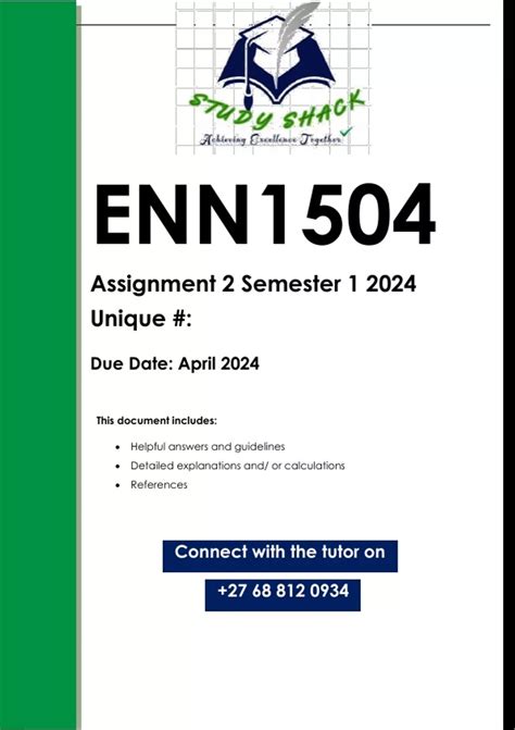 Enn1504 Assignment 2 Quality Answers Semester 1 2024 Practising Enn1504 Assignment 2 Quality Answers Semester 1 2024 Practising