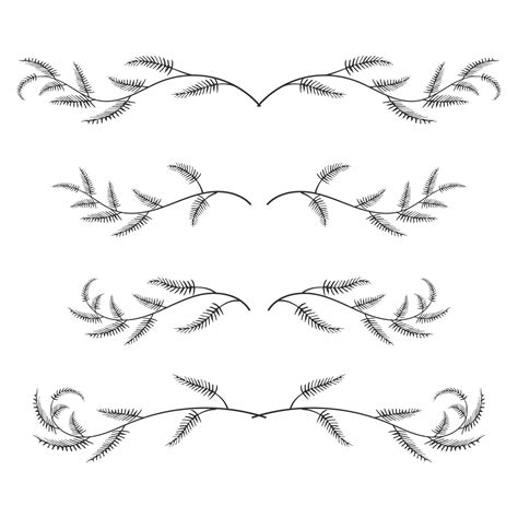 Set Of Tree Branches Borders Vector Vector Art At Vecteezy