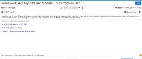 Solved Homework 4 2 MyStatLab Module Four Problem Set Save Chegg Com