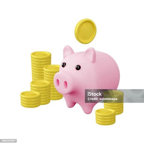 돼지 저금통 및 금화 현실적인 3d 디자인 벡터 일러스트 레이 션 절연 0명에 대한 스톡 벡터 아트 및 기타 이미지 0명 3차원 형태 가계 Istock