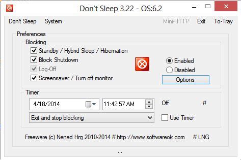 Prevent Windows Shutdown Sleep Hibernate Restart With Dont Sleep