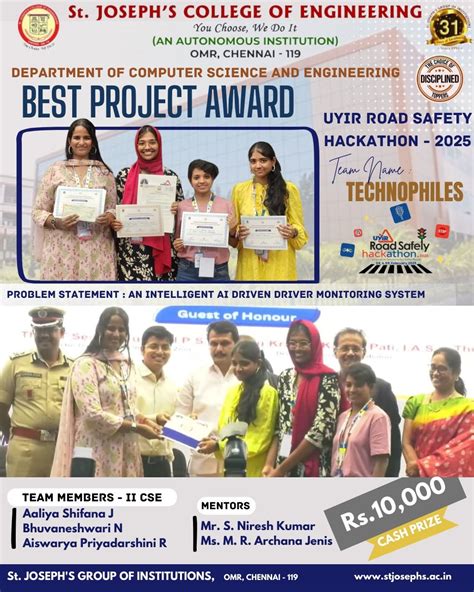 Uyirhackathon2025 Roadsafety Innovation Teamwork Coimbatore Aaliya Shifana J 25 Comments