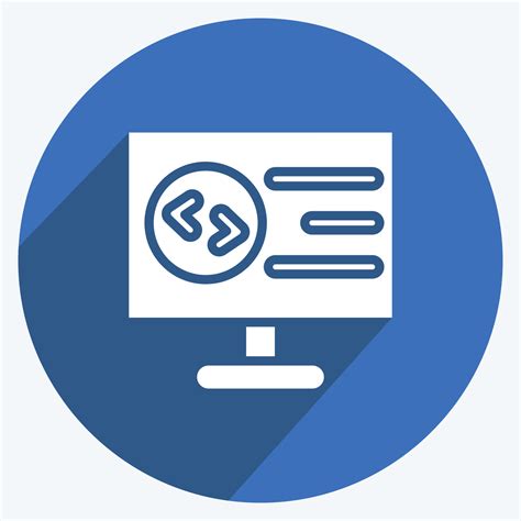 Icon Computer Programming Suitable For Education Symbol Long Shadow Style Simple Design