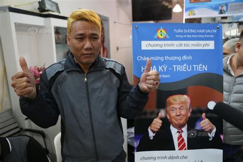 越南理发店搭“特金会”热潮 免费理特朗普和金正恩发型新浪图片