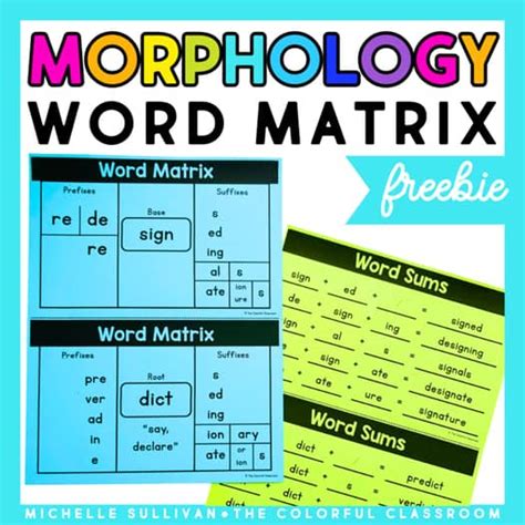 Word Matrix Template Freebie Word Sums Matrices Structured Word