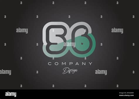 56 Green Grey Number Logo Icon Design Creative Template For Business