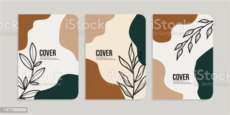 손으로 그린 꽃 장식이 있는 책 표지 디자인 세트 추상 복고풍 식물 배경size A4 노트북 일기 초대장 플래너 브로셔 책 카탈로그 0명에 대한 스톡 벡터 아트 및 기타