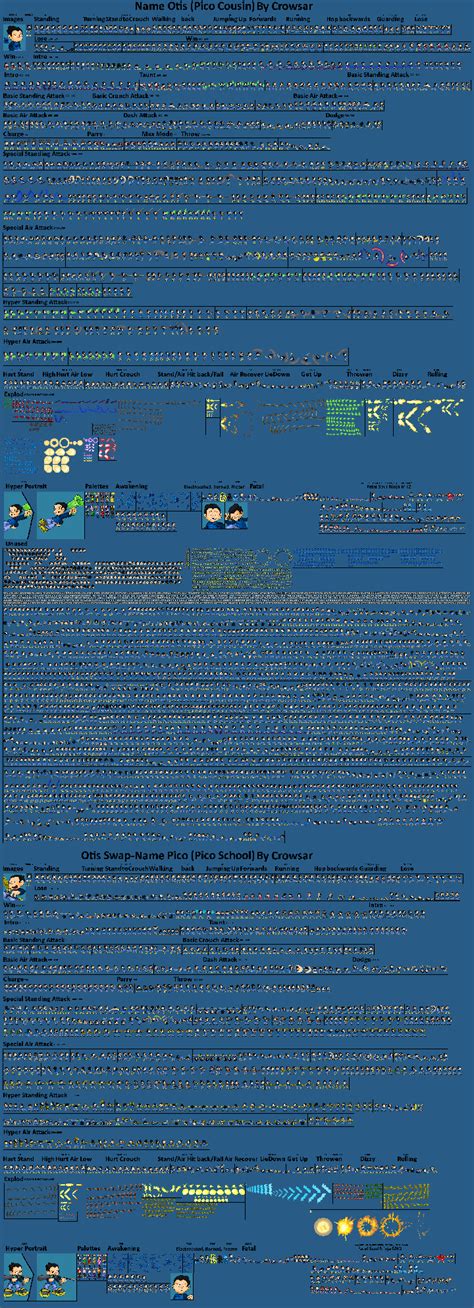 Otis Picos Cousin Sprite Sheet By Crowsar On Newgrounds