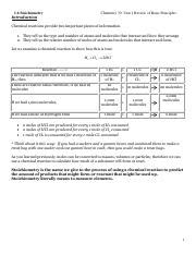 Understanding Stoichiometry From Molecules To Moles In Course Hero