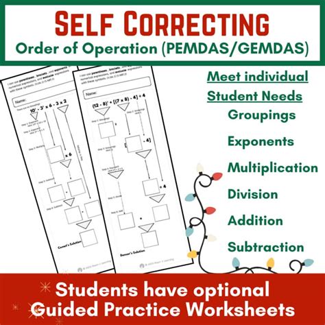 Christmas Pemdas Gemdas Order Of Operations Bundle 5th Grade 3 Review Games