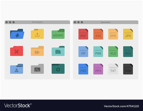 Desktop Interface Window With Folders Files Vector Image