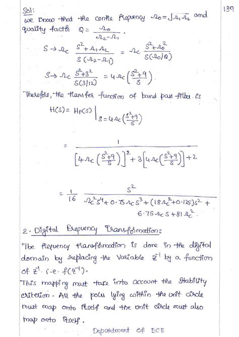 IIR FILTERS In DIGITAL SIGNAL PROCESSING Lecture Notes