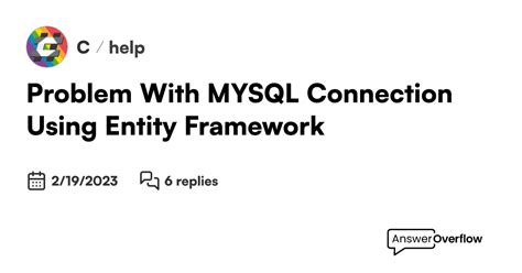 Problem With Mysql Connection Using Entity Framework C