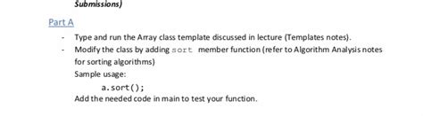 solved submissions part a type and run the array class