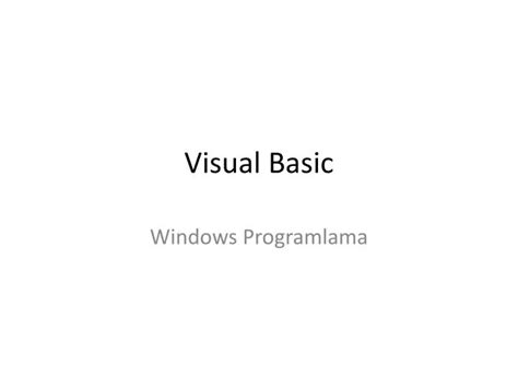 Ppt Visual Basic Powerpoint Presentation Free Download Id5332650