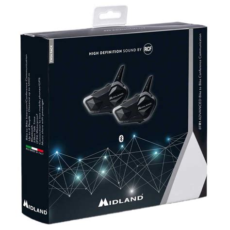 Midland Btr1 Advanced Twin Intercom Black Motardinn