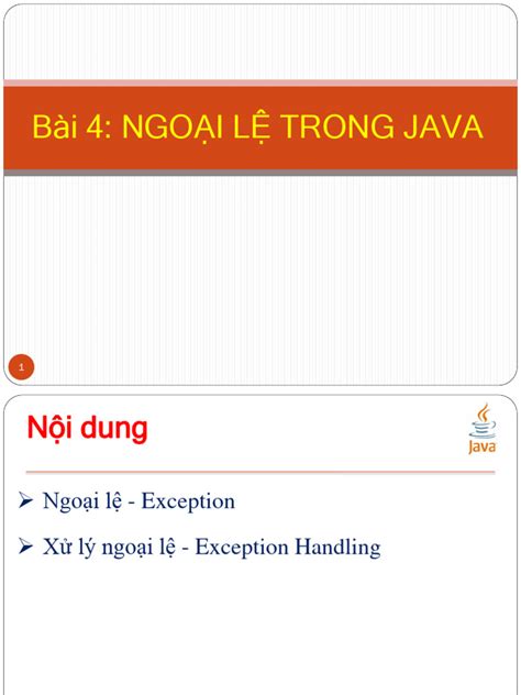 Bai 4 Ngoại Lệ Trong Java Pdf