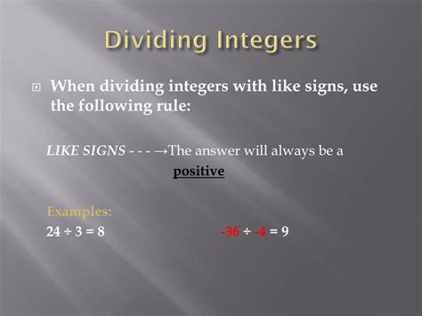 PPT Integer Rules PowerPoint Presentation Free Download ID 6173481