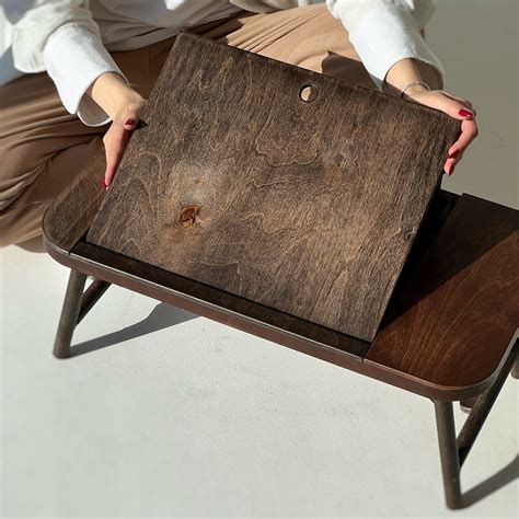 Wood Lap Desk Table For MacBook Wood Portable Table For Etsy