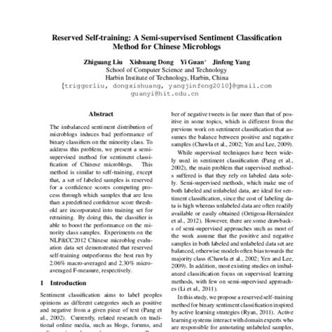 Reserved Self Training A Semi Supervised Sentiment Classification
