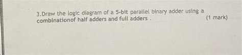 Solved 3draw The Logic Diagram Of A 5 Bit Parallel Binary
