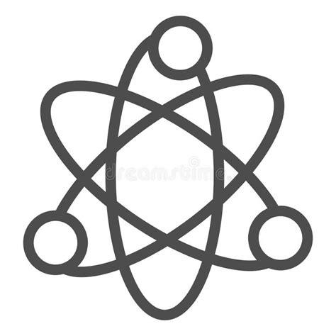 Atom Structure Line Icon Corpuscle Or Nuclear Model Symbol Outline Style Pictogram On White