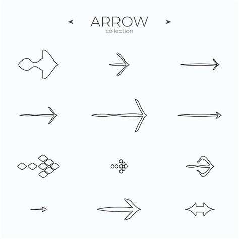 Premium Vector Line Arrow Icon Set Line Icons Collection Modern Vector Symbols